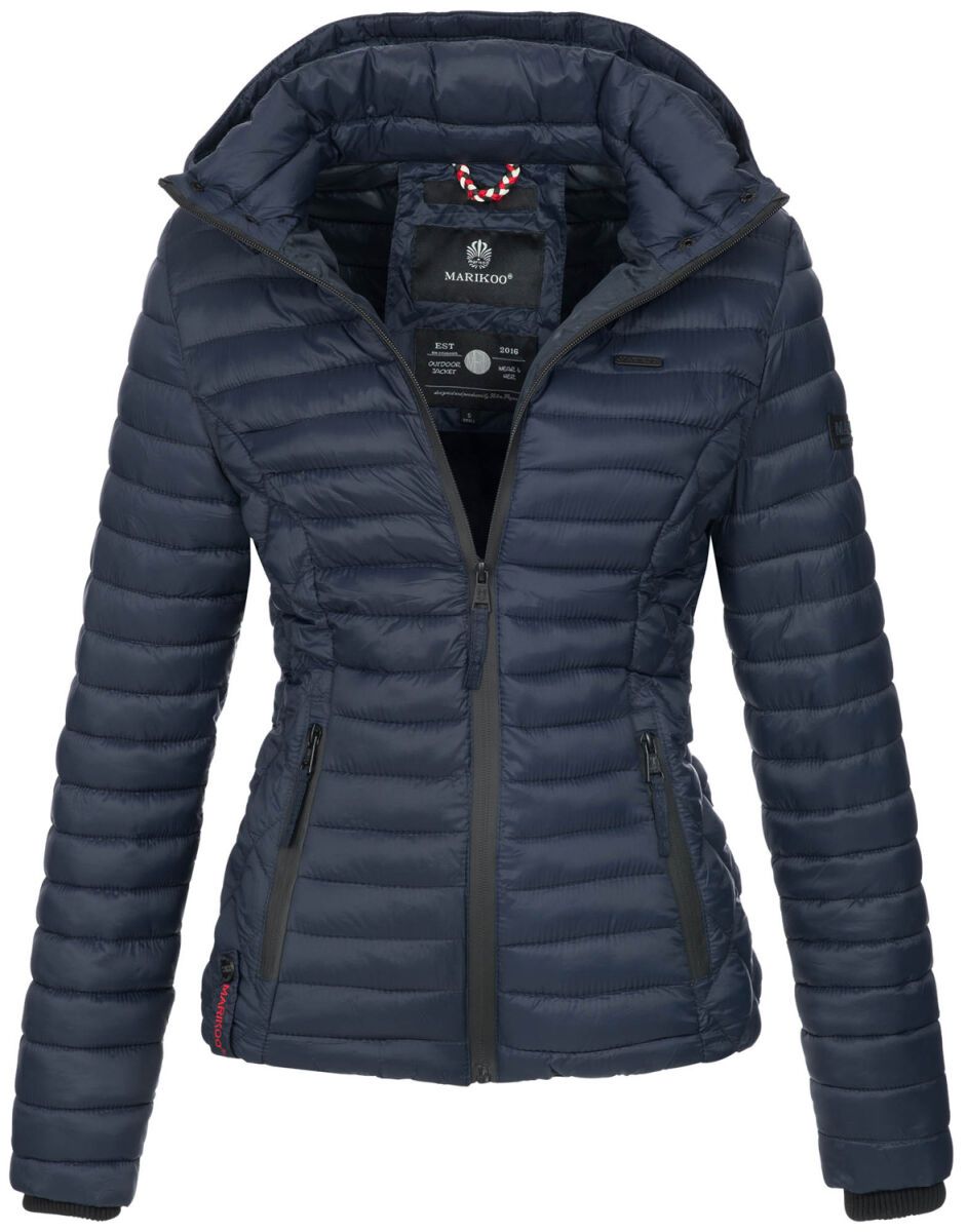 Marikoo Samtpfote leichte Damen Steppjacke Blau Größe XXL - Gr. 44, 69,95